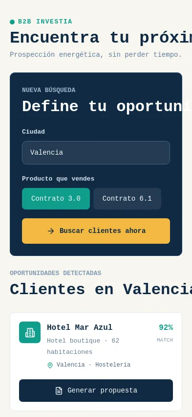 B2B Investia Leads App