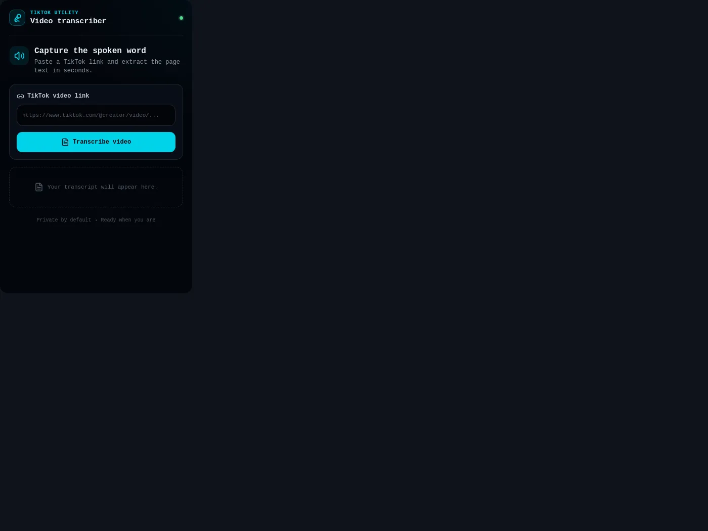 TikTok Video Transcriber