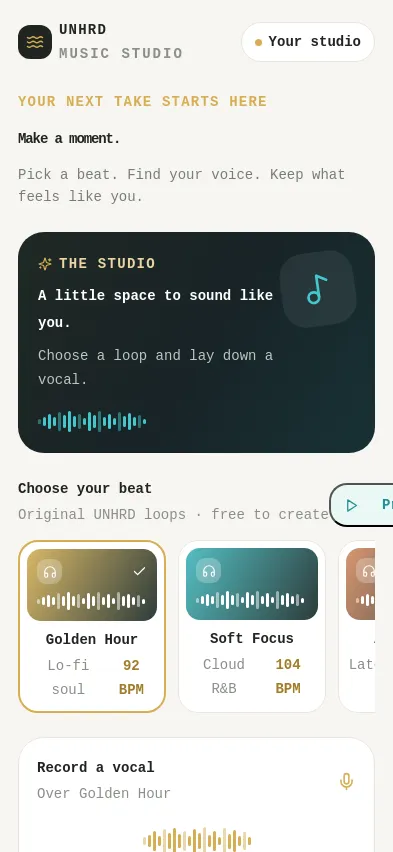 UNHRD Music Studio