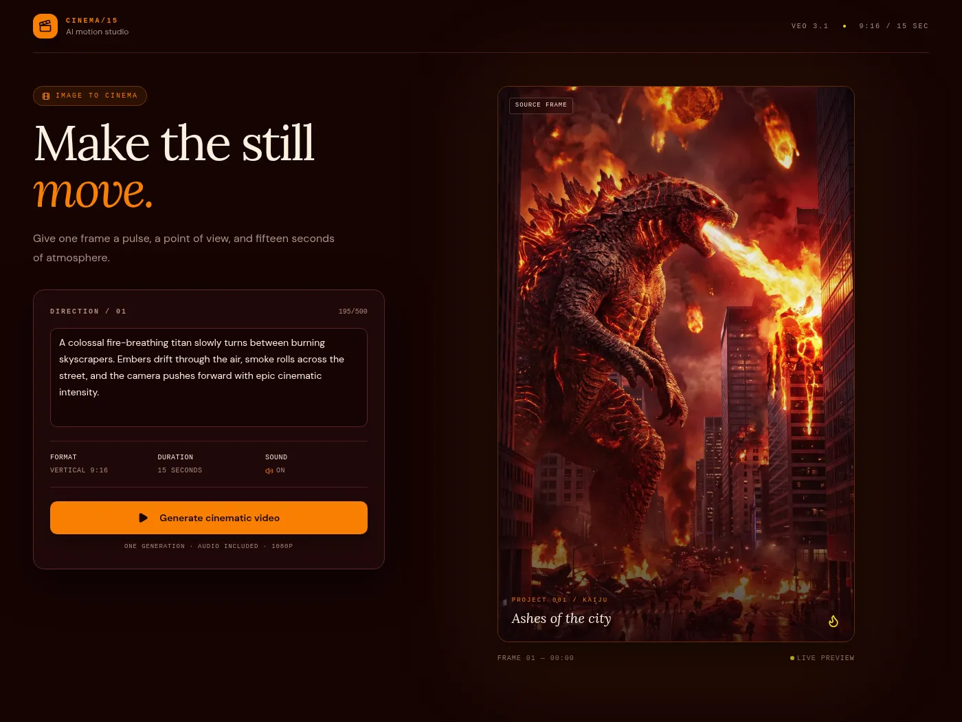 Cinematic 15s Video Maker