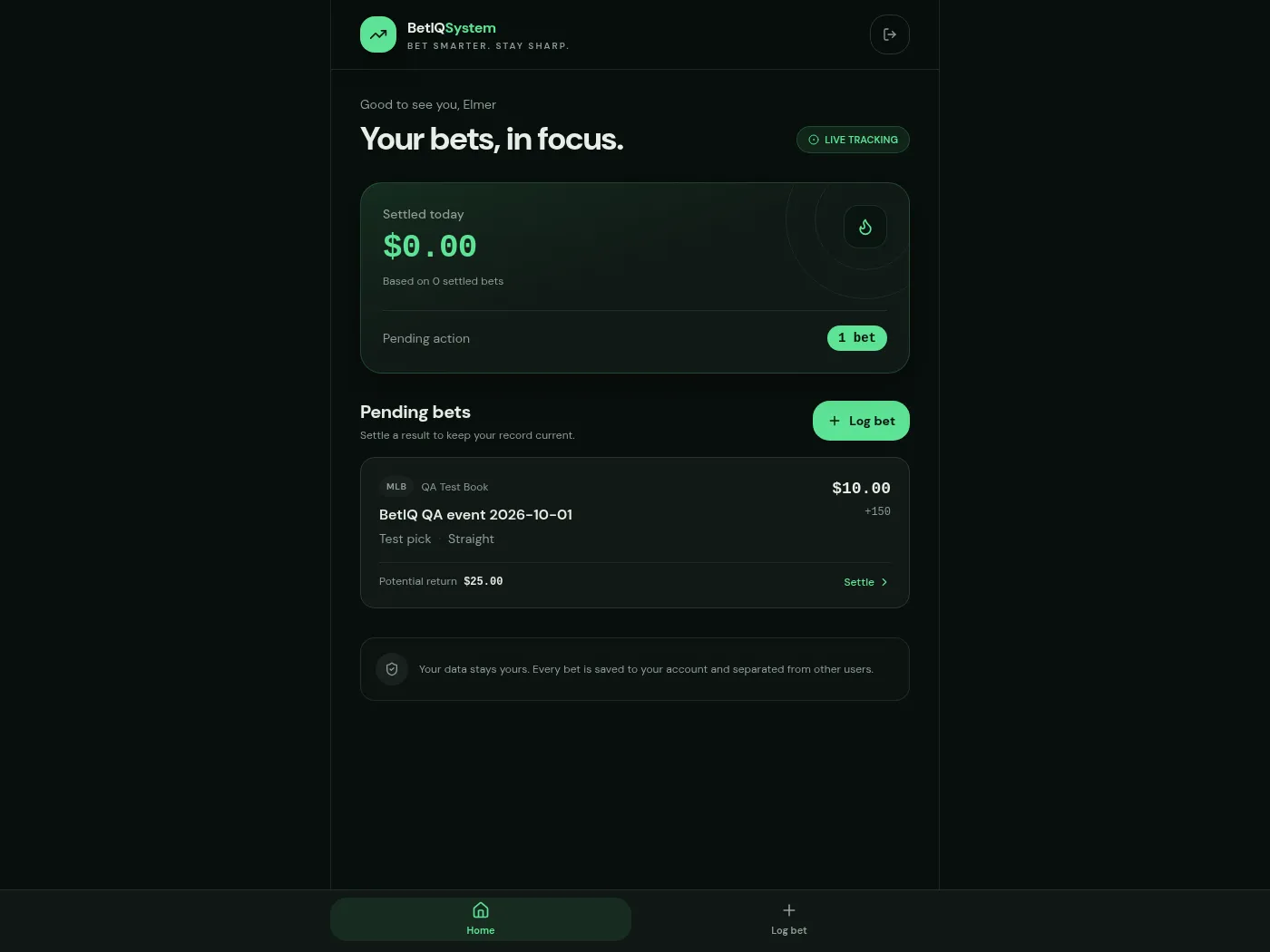 BetIQ Sports Tracker