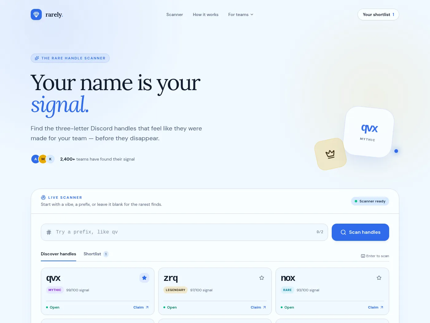 Rare Discord Handle Finder