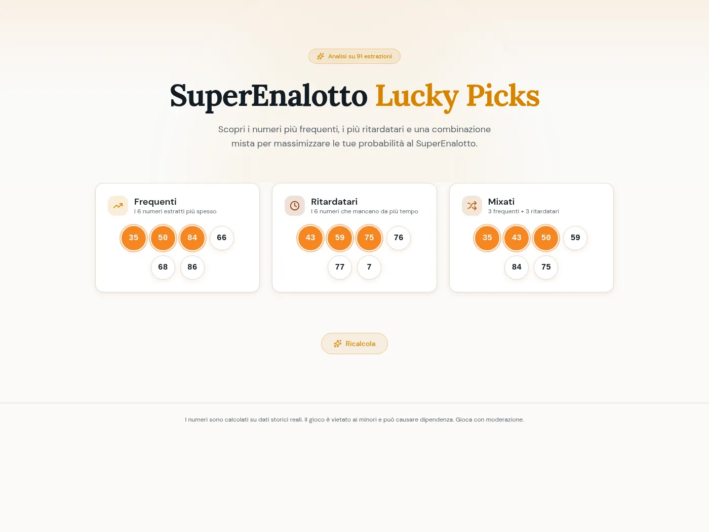 Superenalotto Lucky Picks