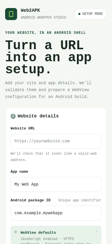 Web2APK Android Maker