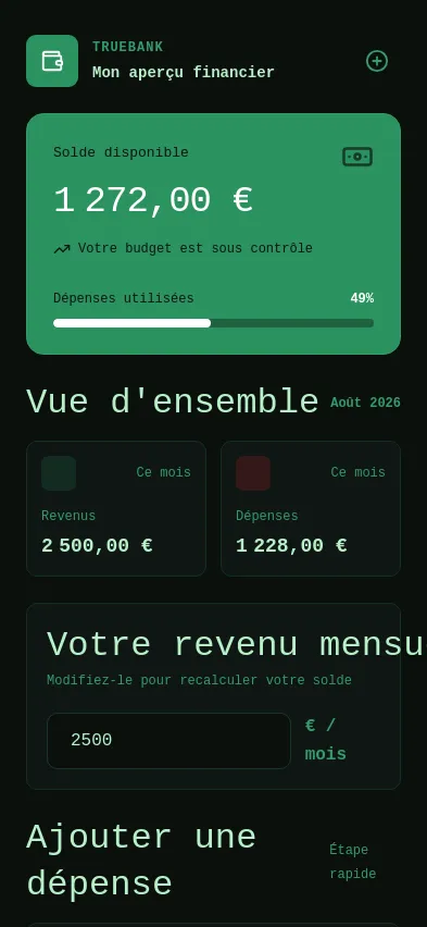 TrueBank Finance Tracker