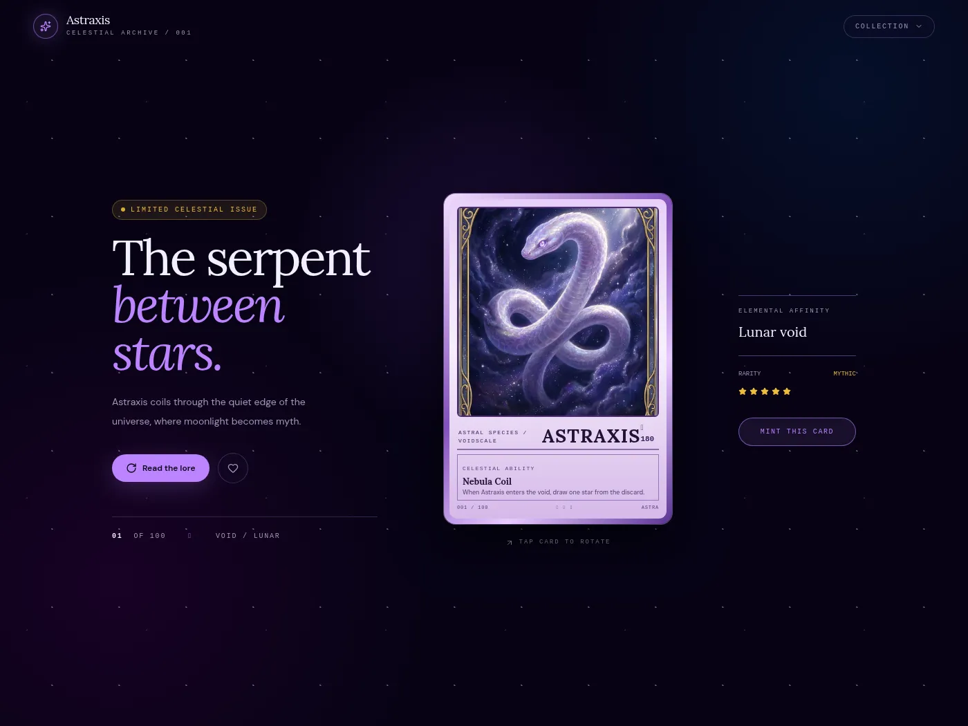 Cosmic Serpent Card