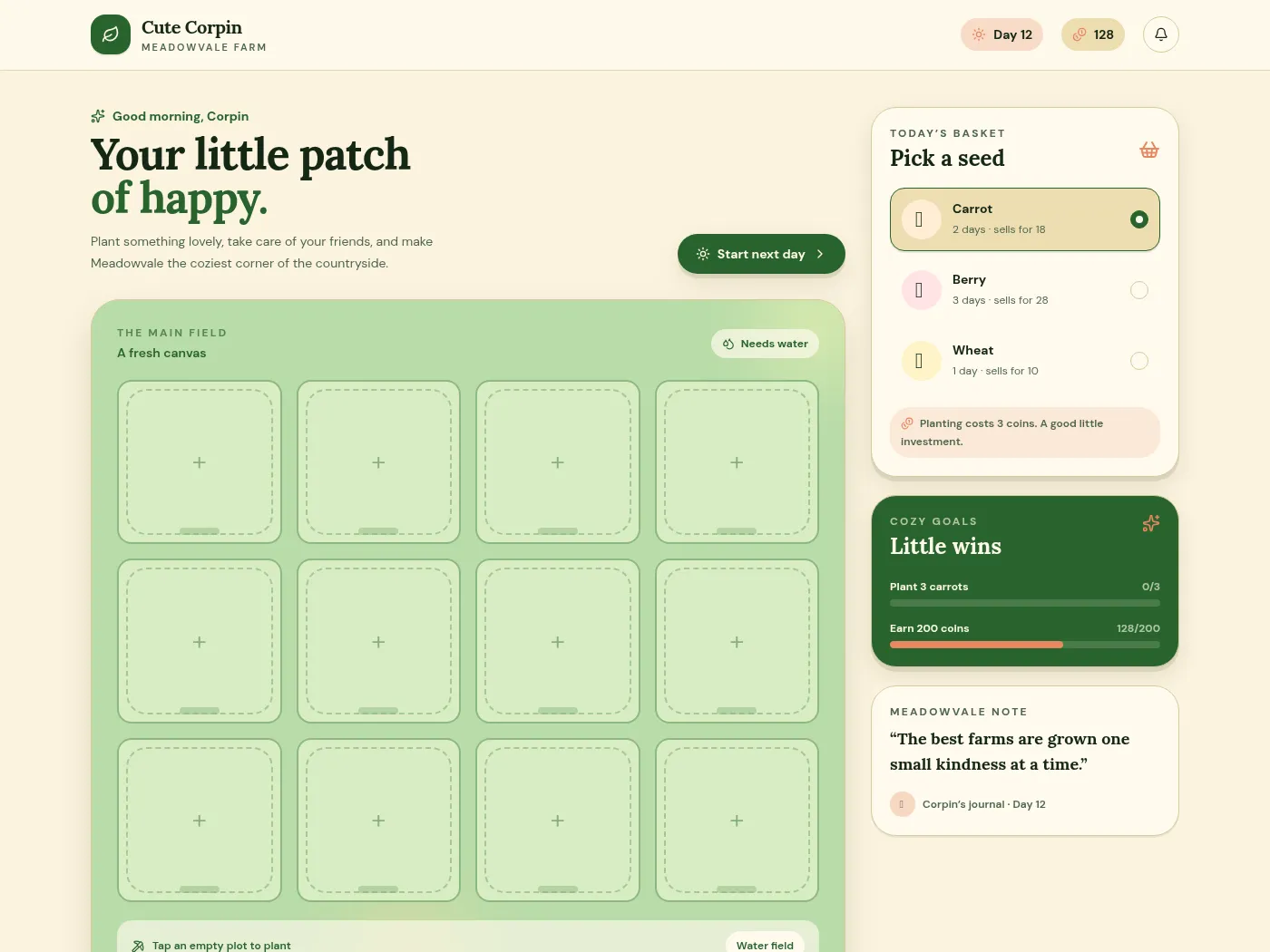 Cute Corpin Farm Game