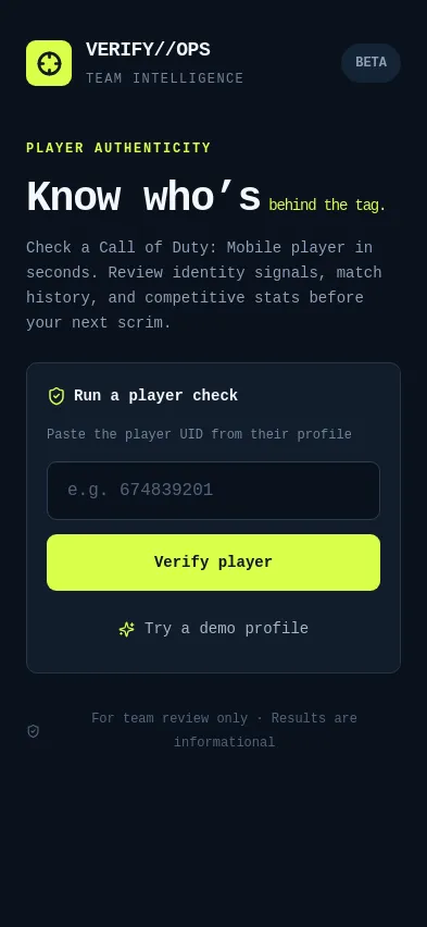 CoD Mobile Verifier
