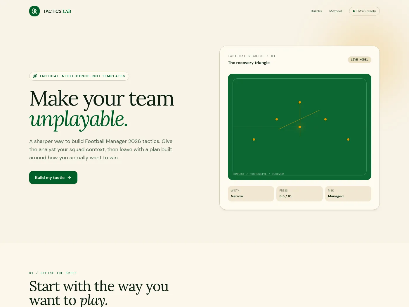AI FM26 Tactics Builder