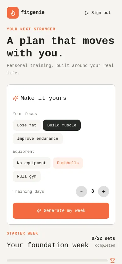 FitGenie: AI Workout Coach