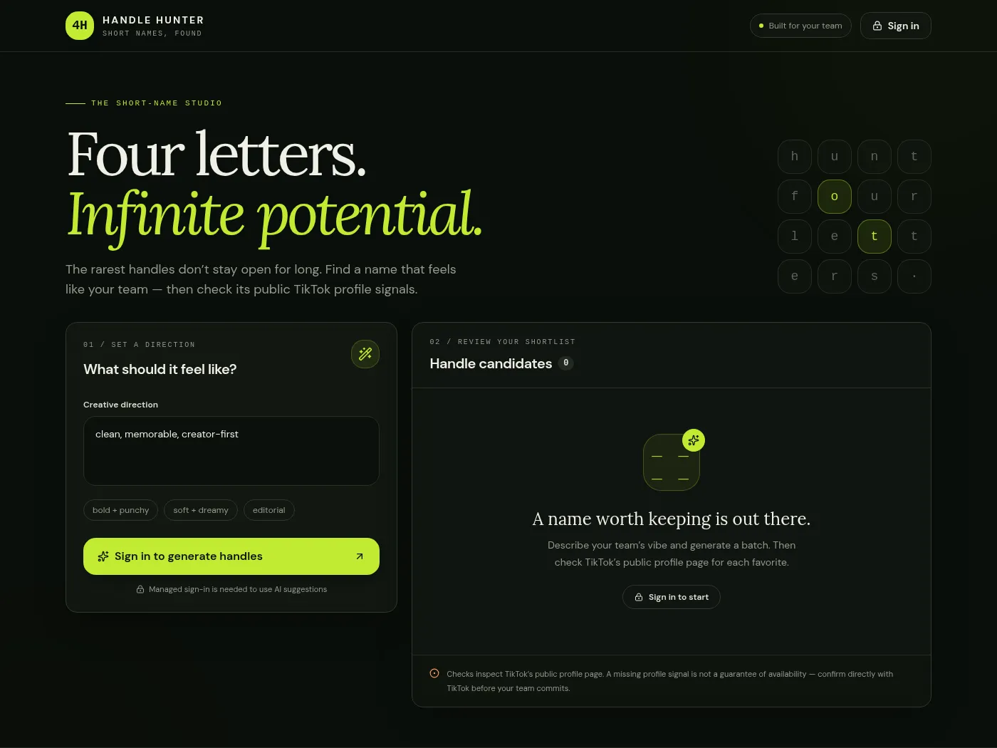 TikTok Handle Hunter
