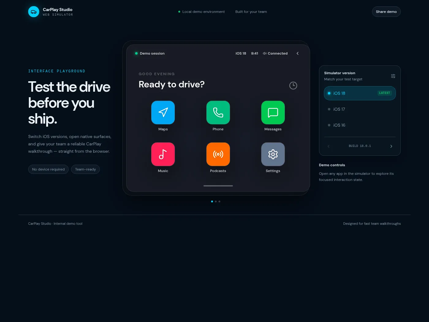 CarPlay Web Simulator
