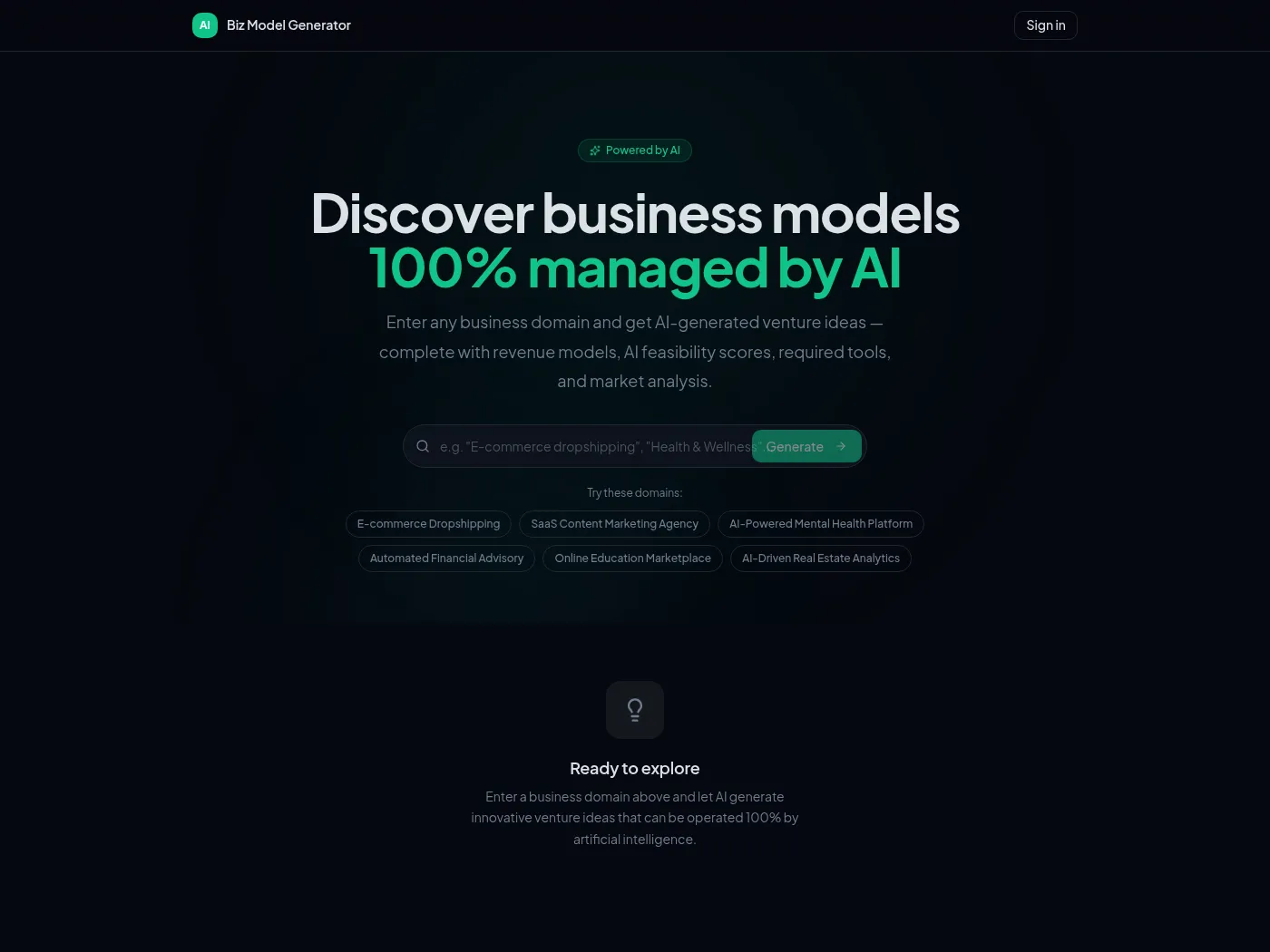 AI Biz Model Generator