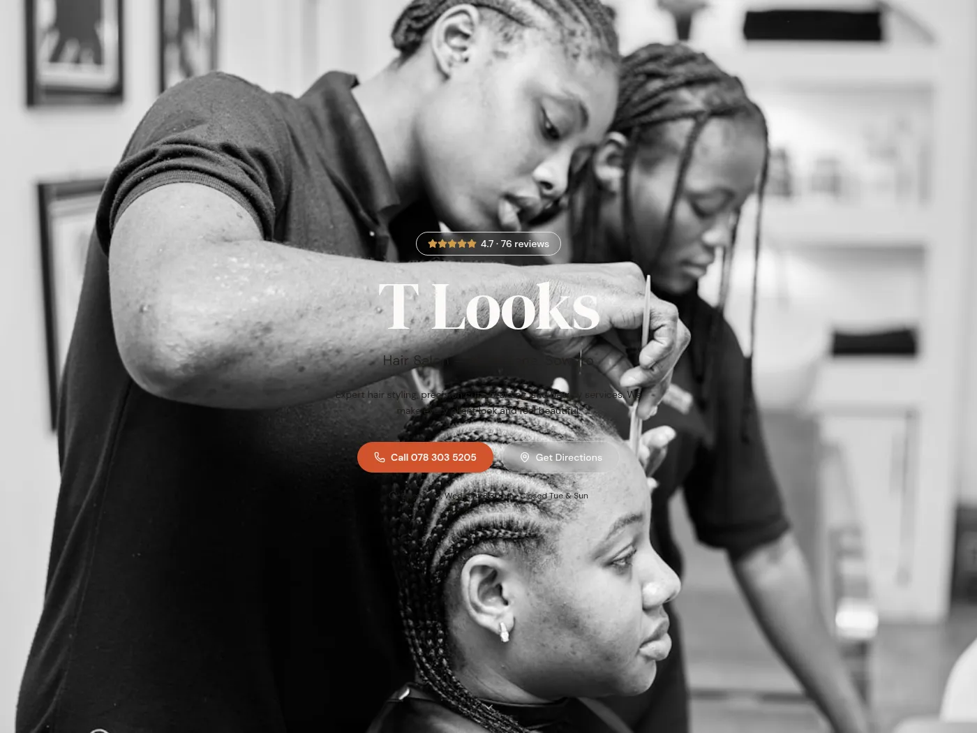 T Looks Salon Website