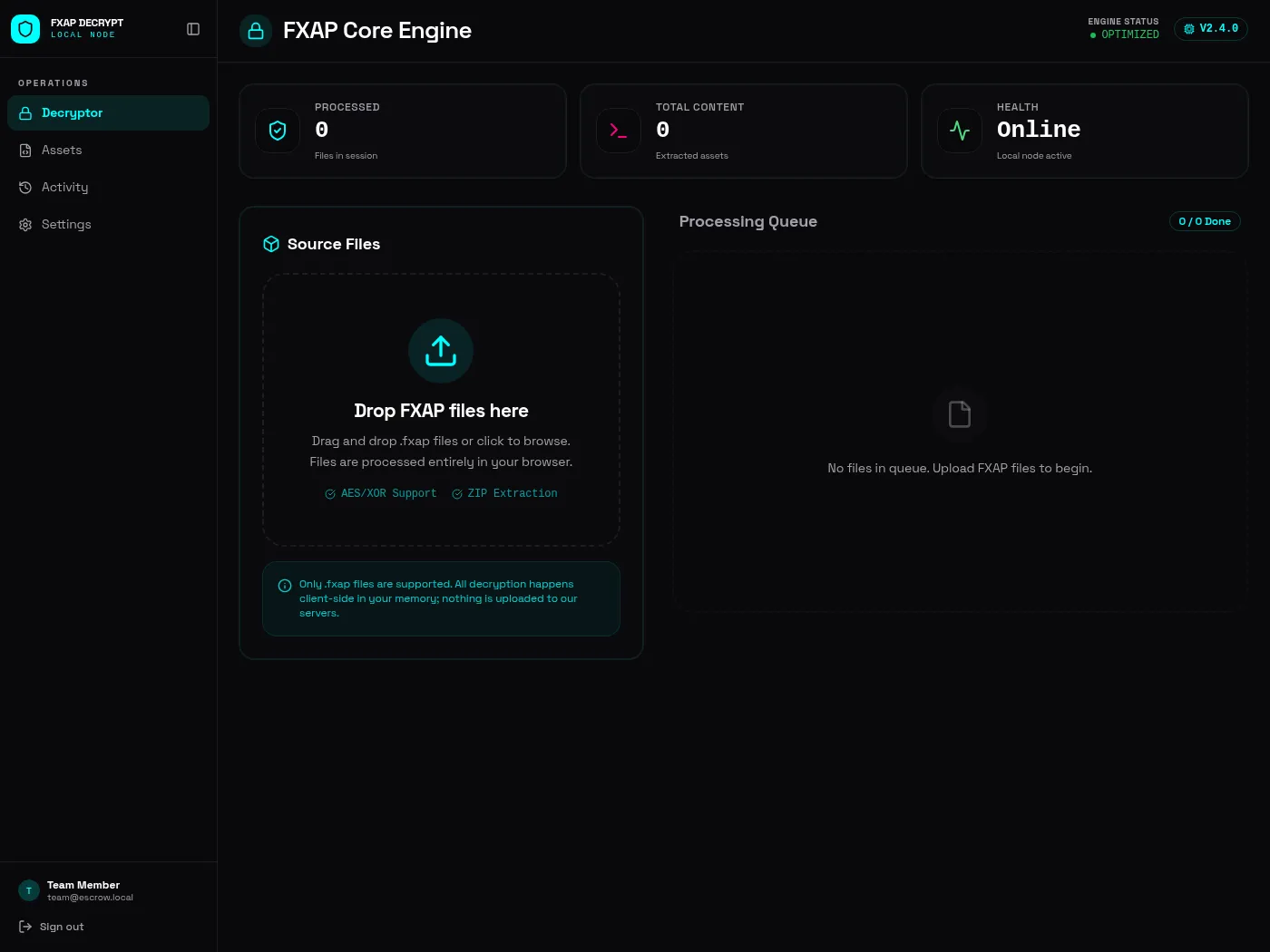 FXAP Decryptor Tool