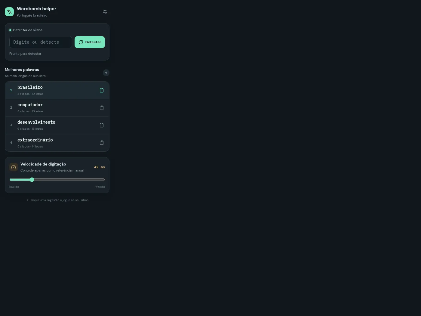 Wordbomb Syllable Assistant