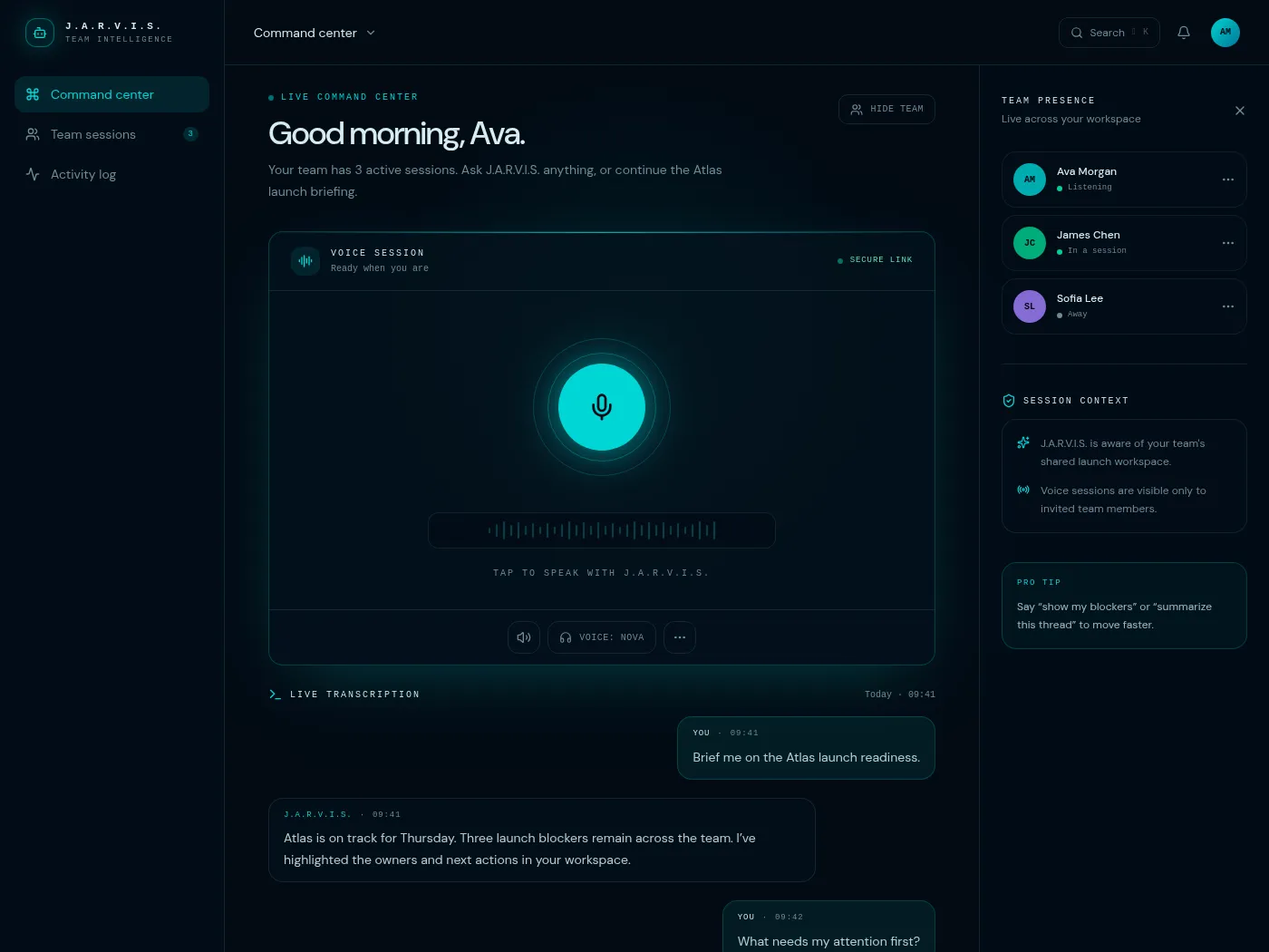 JARVIS Voice Interface