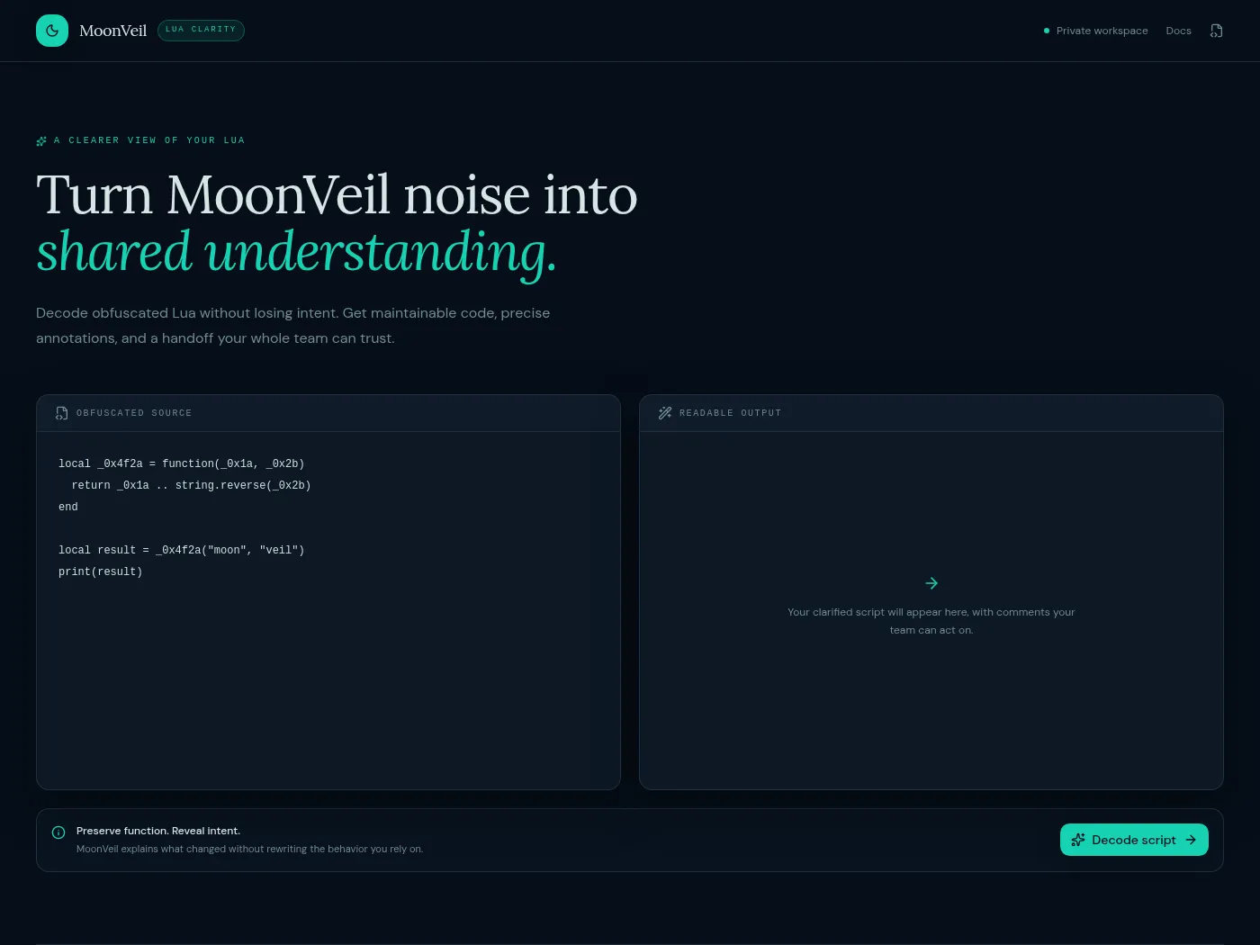 MoonVeil Lua Clarity