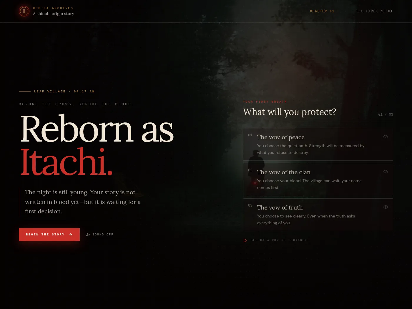 Reborn as Itachi