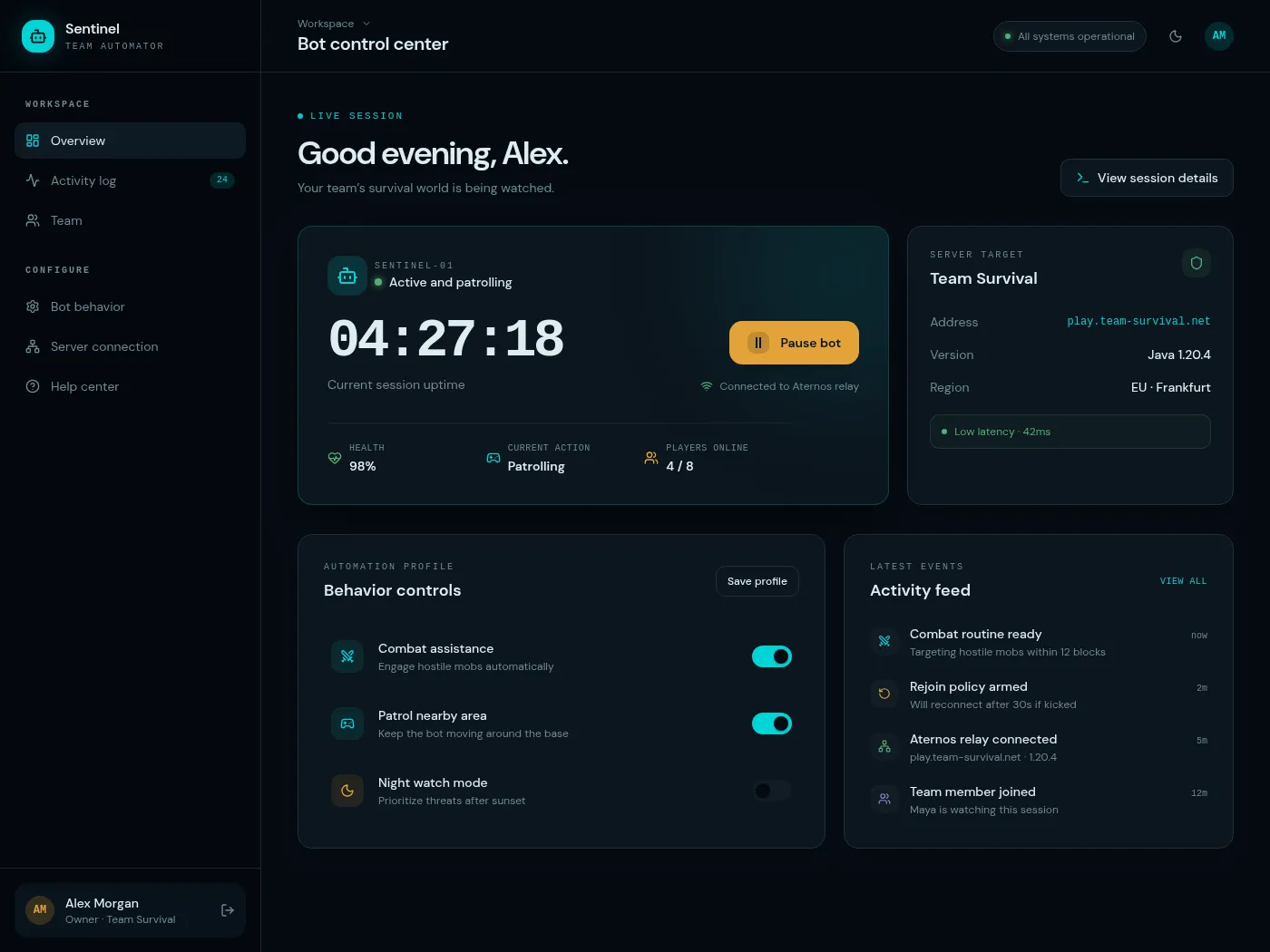 Aternos Bot Automator