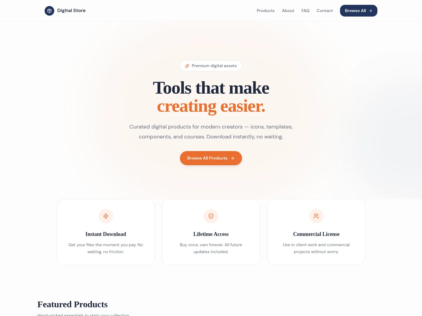 Digital Products Storefront