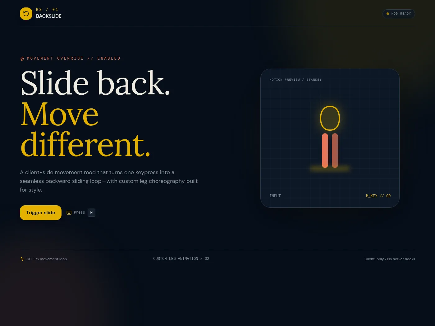 Backslide Client Mod