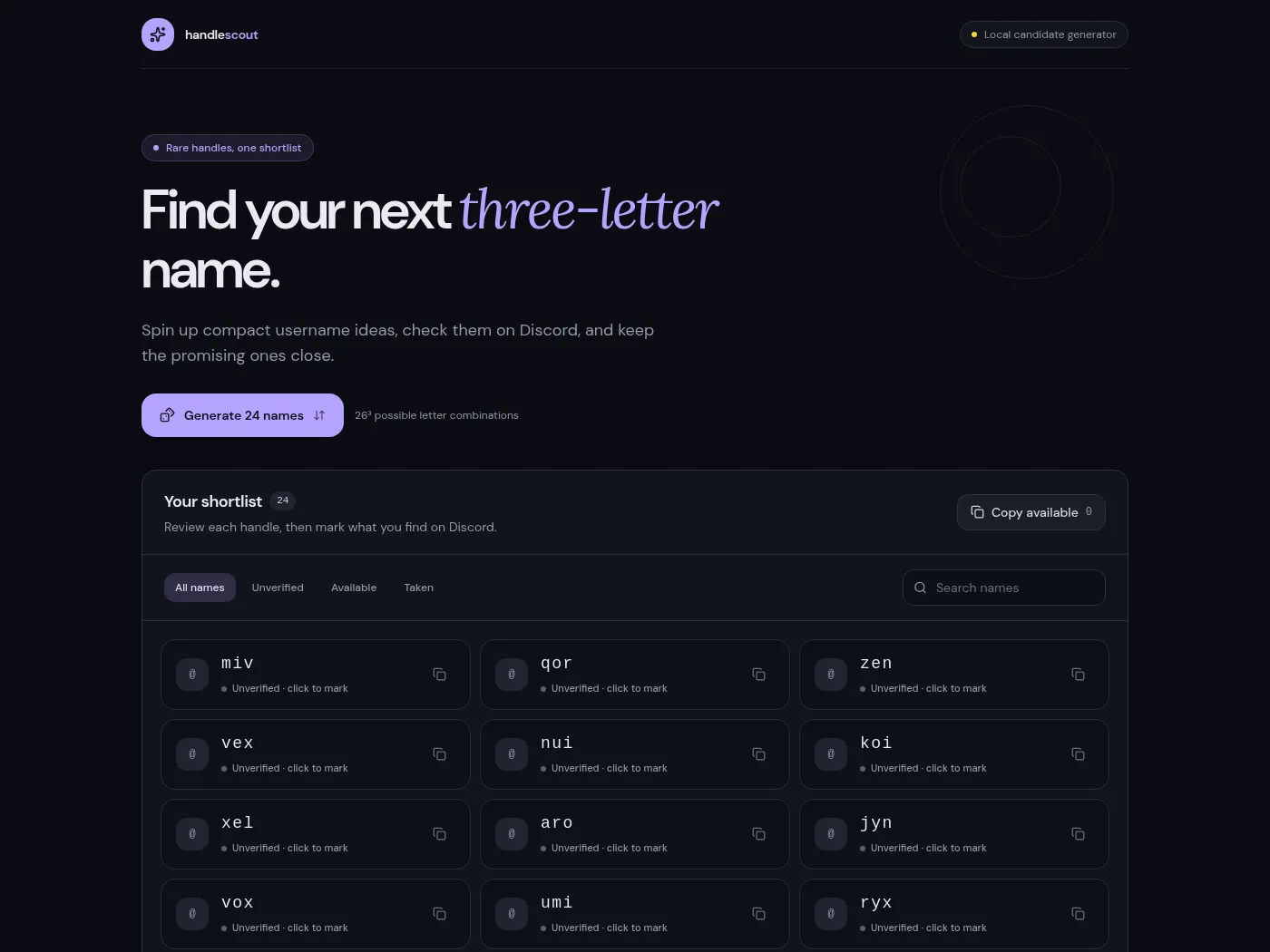 Discord Name Finder