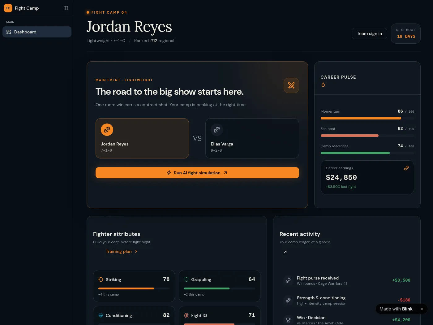 MMA Career Manager
