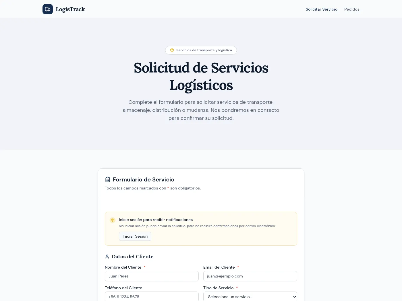 LogisTrack Web App
