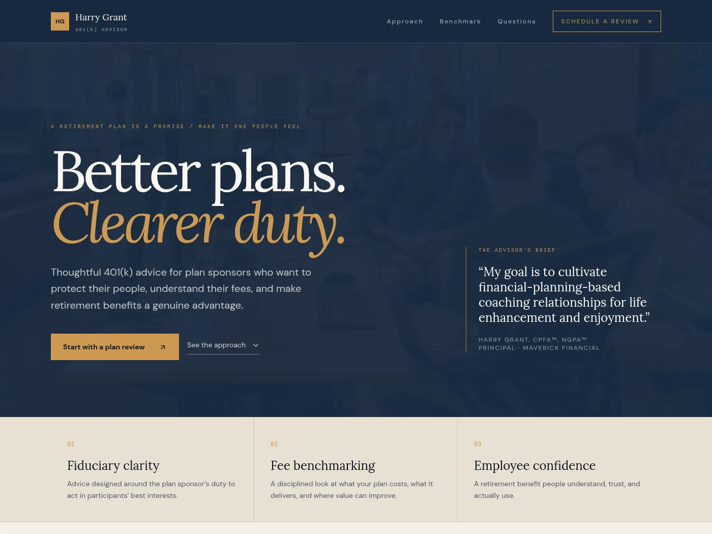 401k Advisor Landing Page