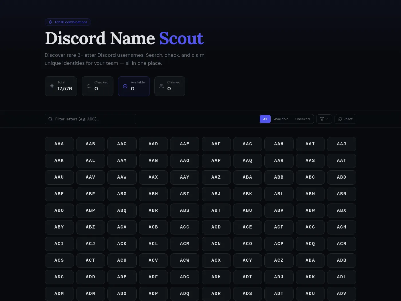 Discord Name Scout