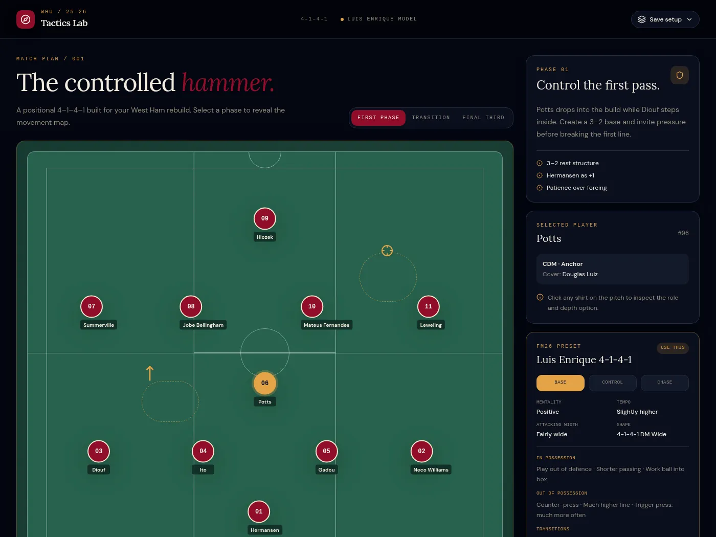 Luis Enrique Tactics Builder
