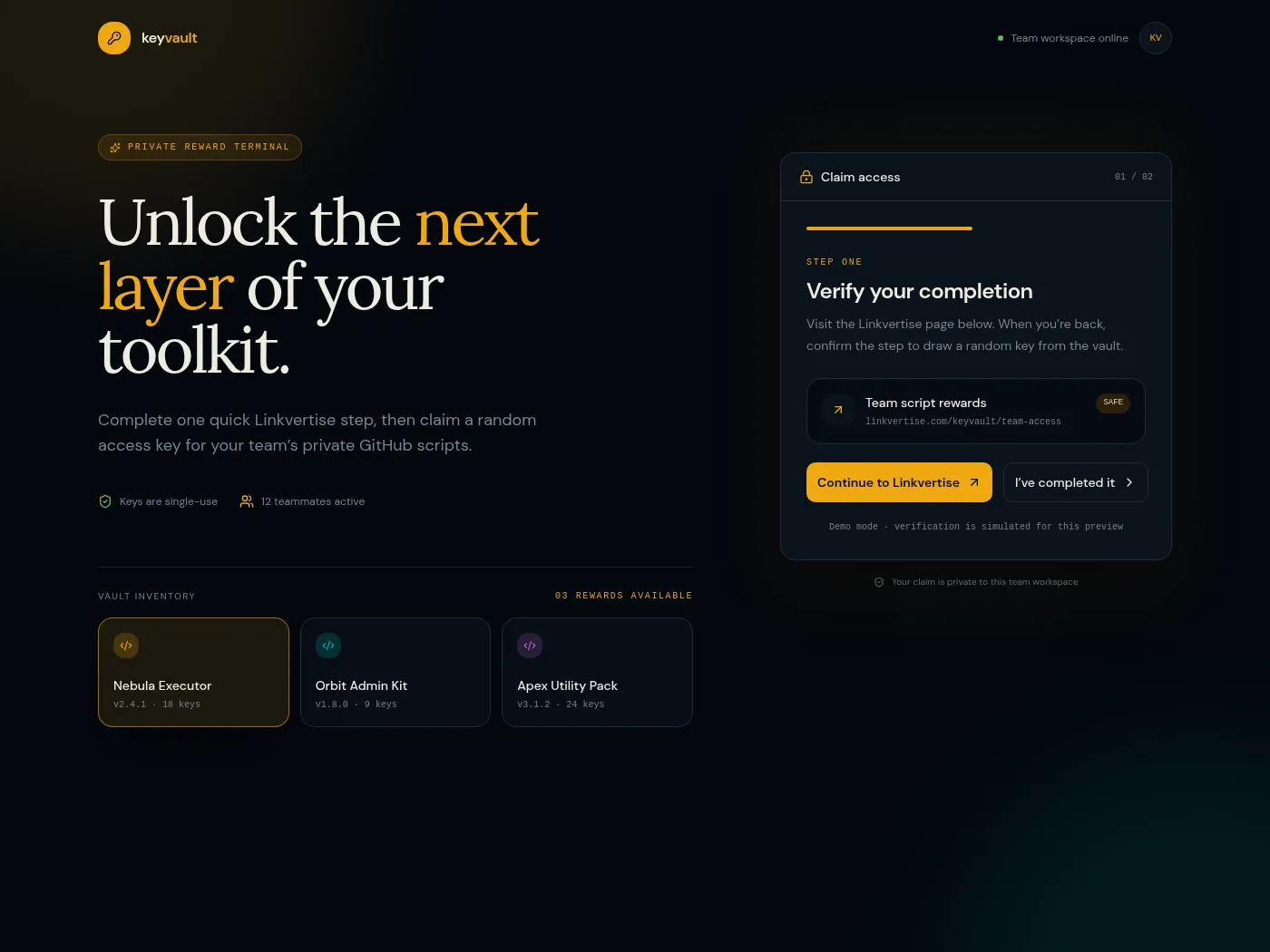 Linkvertise Key Vault