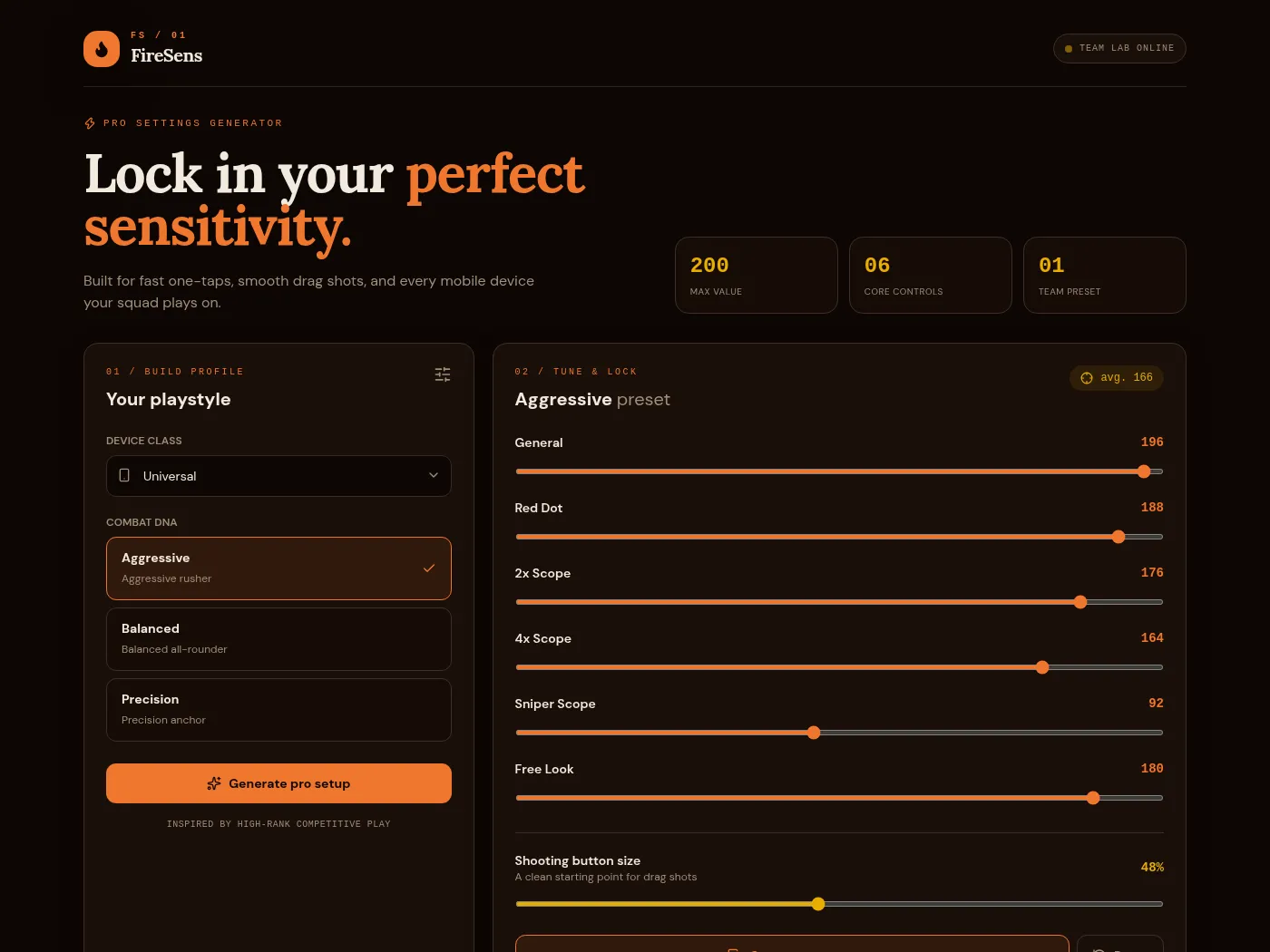 Pro Fire Sensitivity Maker