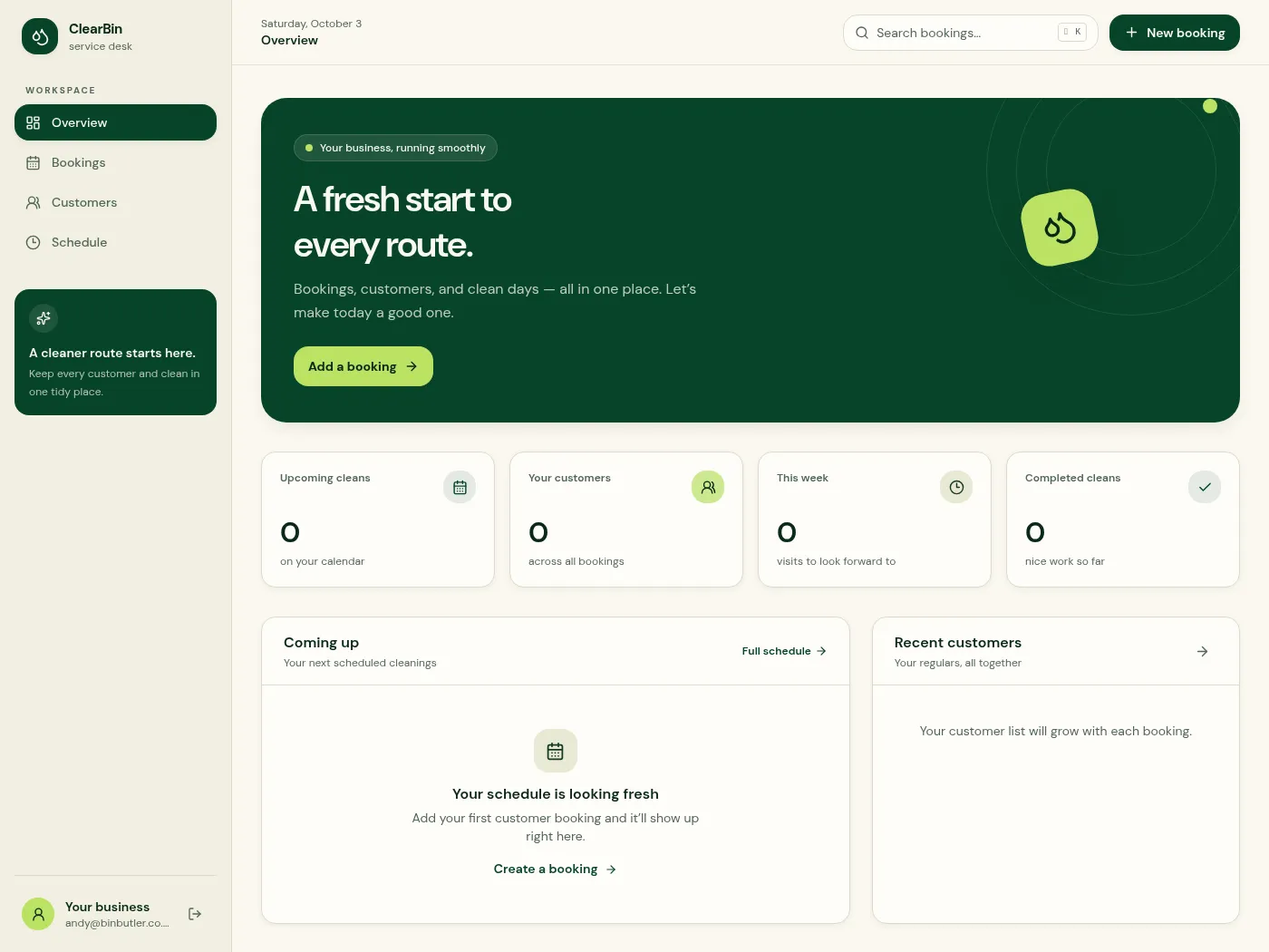 CleanBin CRM System