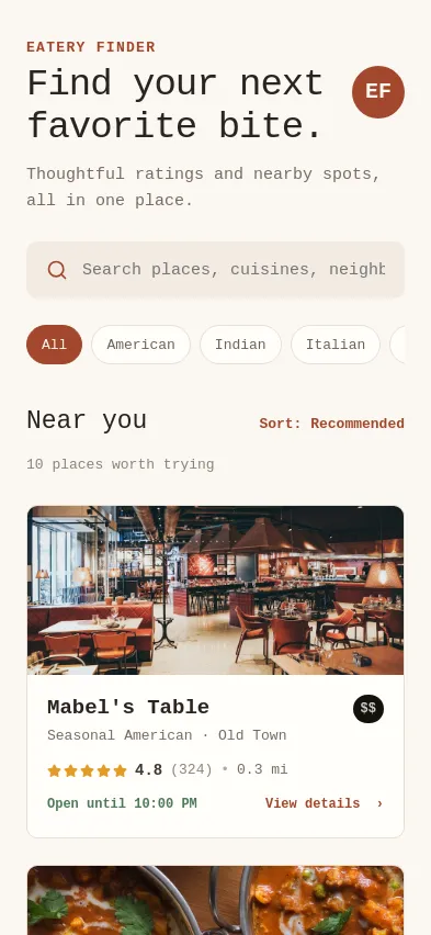 Eatery Finder