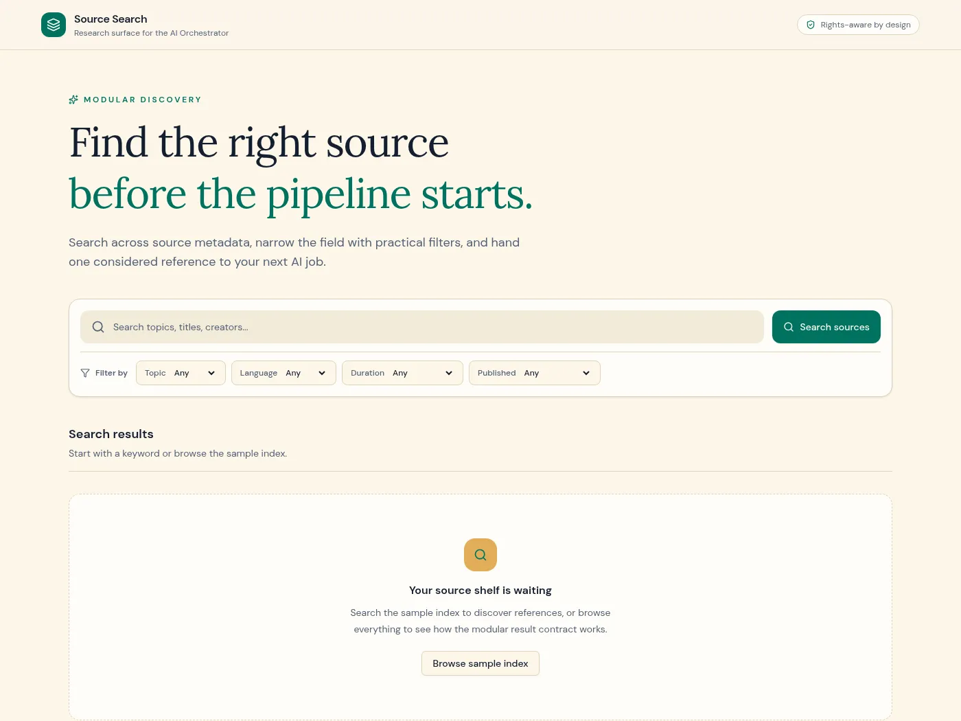 Source Search Module