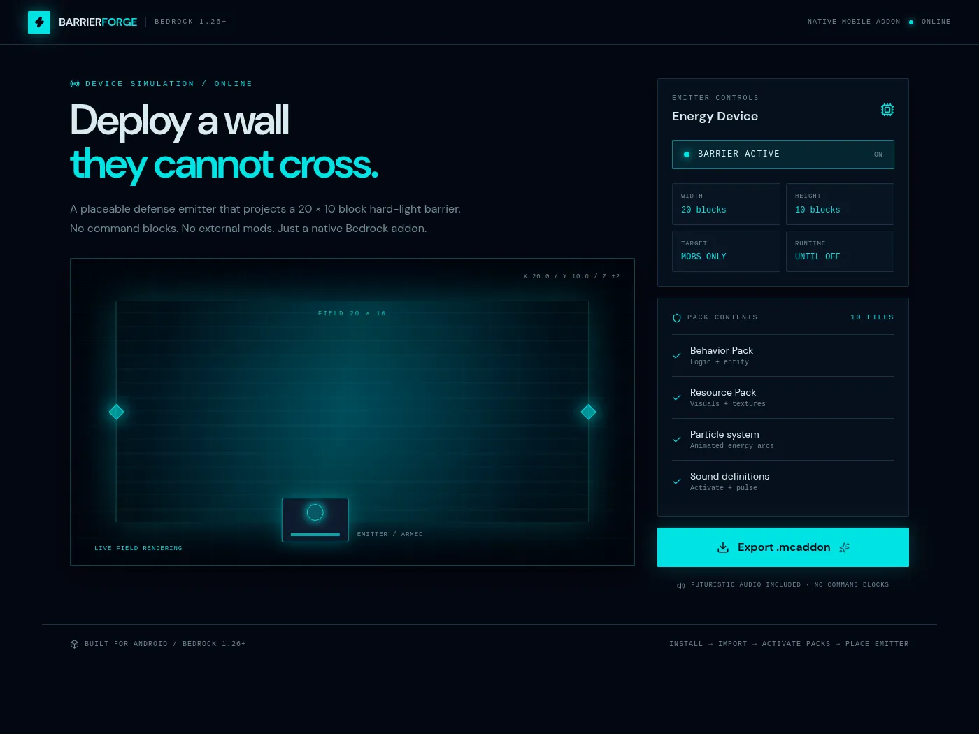 Tech Energy Barrier Addon