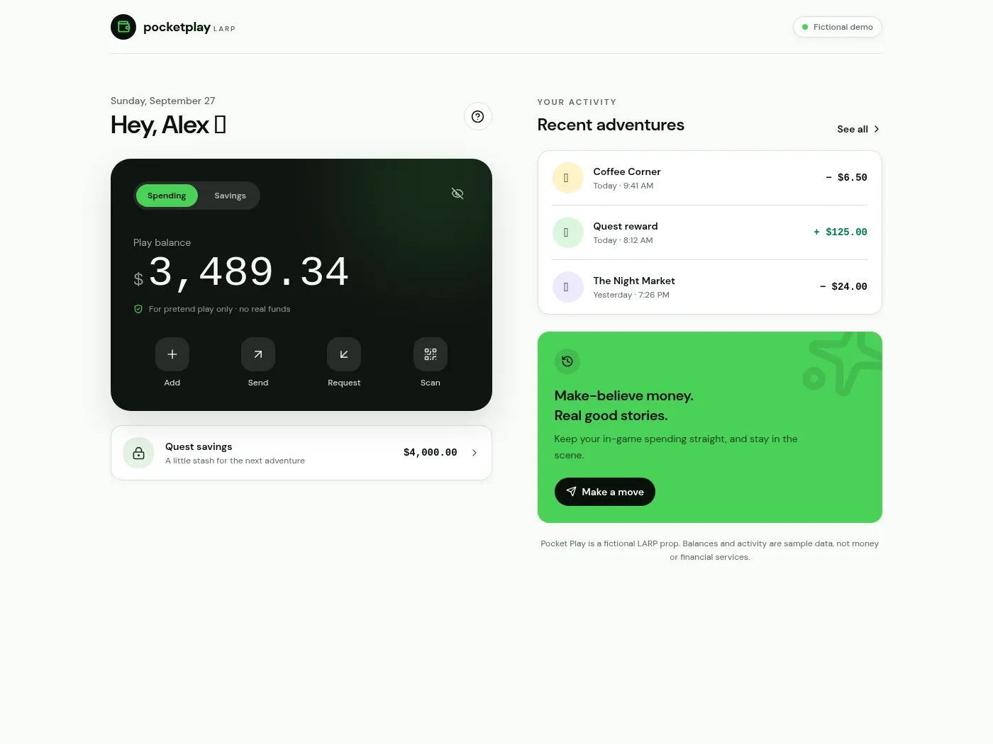 LARP CashApp Simulator