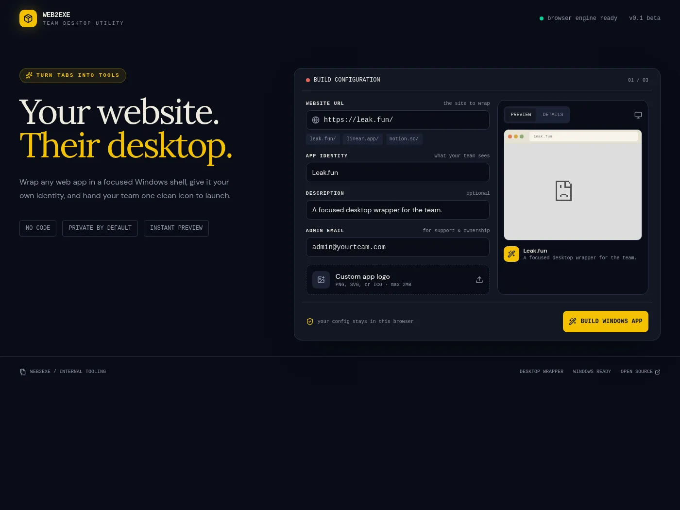 Web2Exe Converter