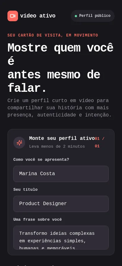 Perfil Vídeo Ativo
