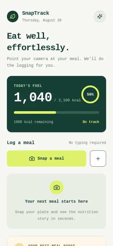 SnapTrack Nutrition App