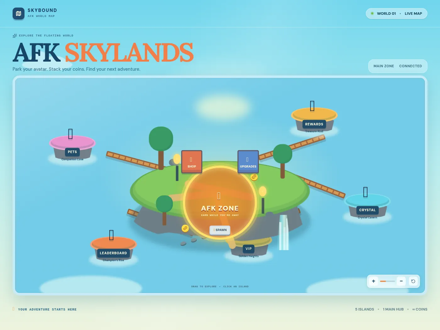 Sky Island AFK World Map