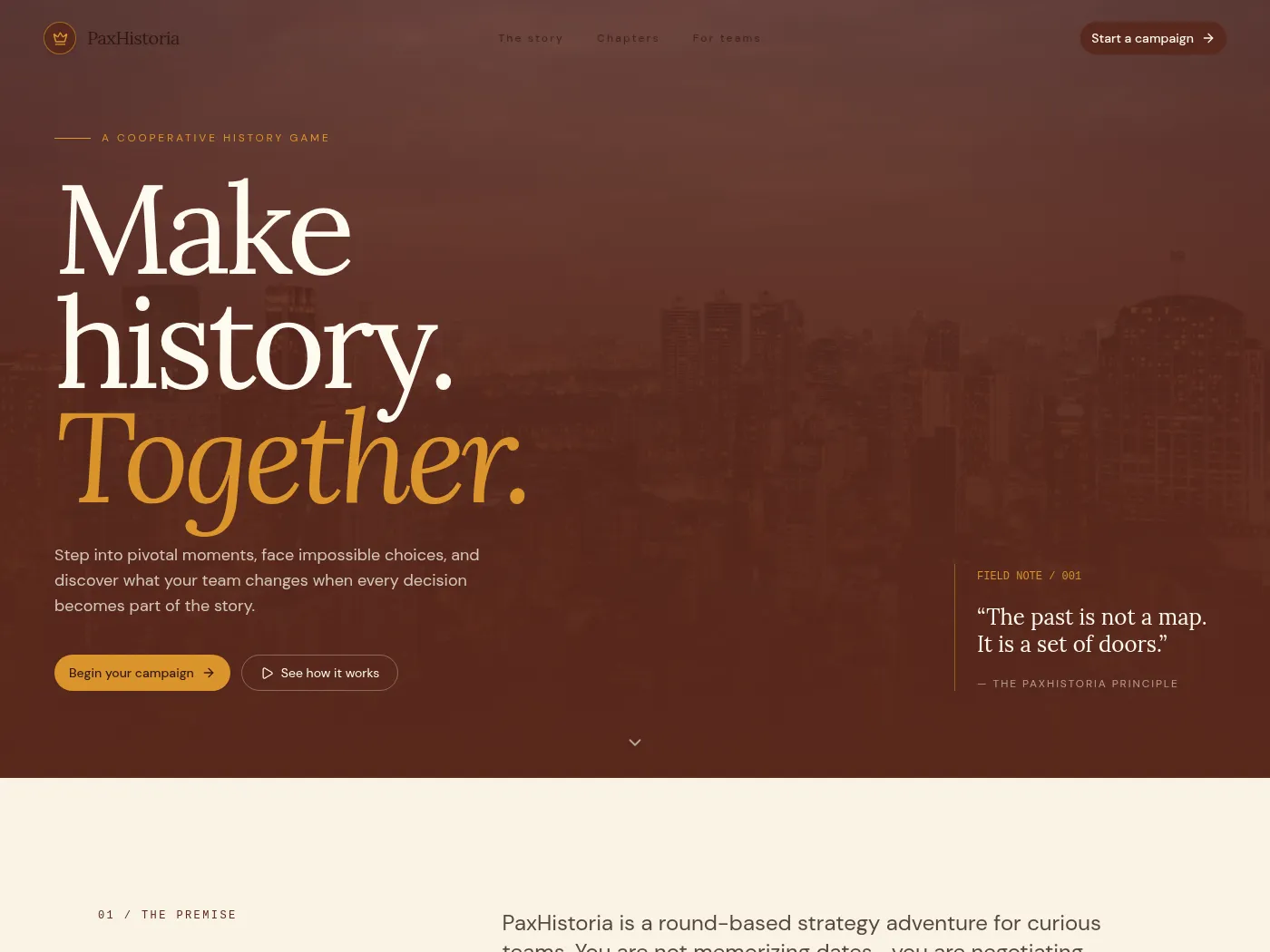 PaxHistoria Game Portal