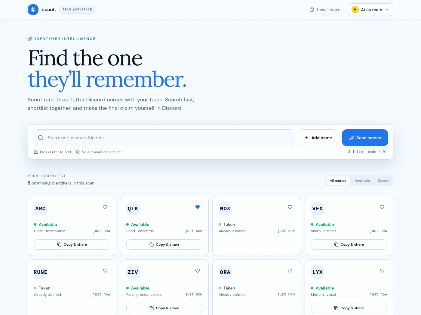 Discord Name Scout
