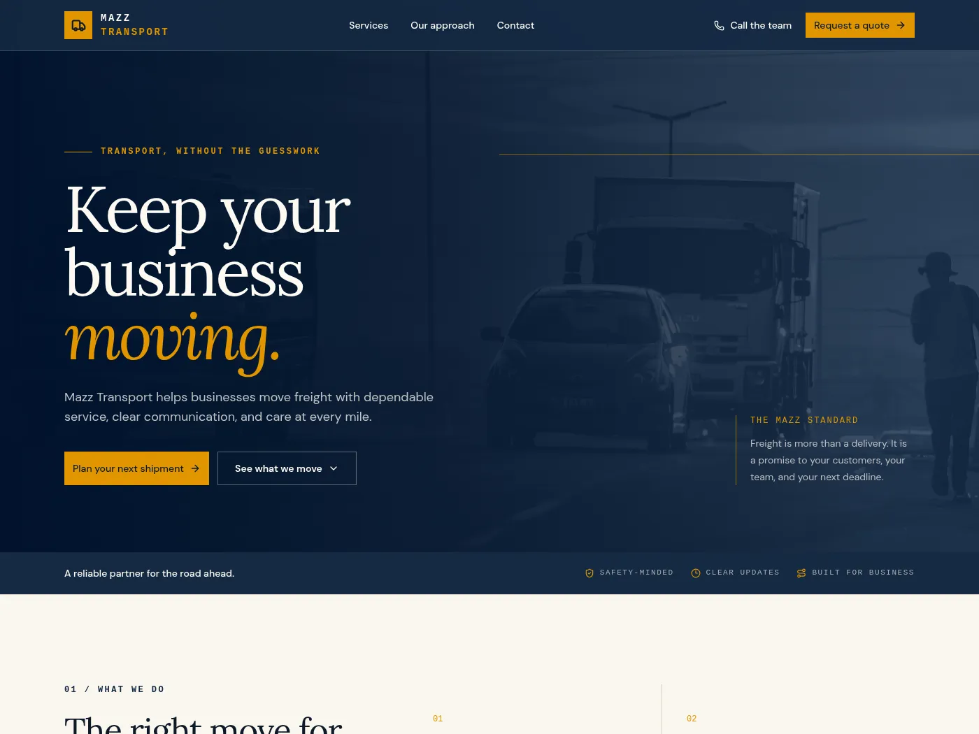 Mazz Transport Website
