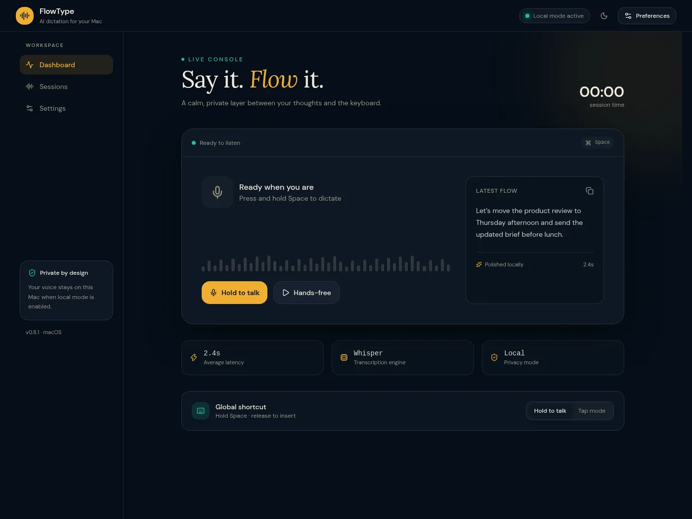 FlowType AI Dictation
