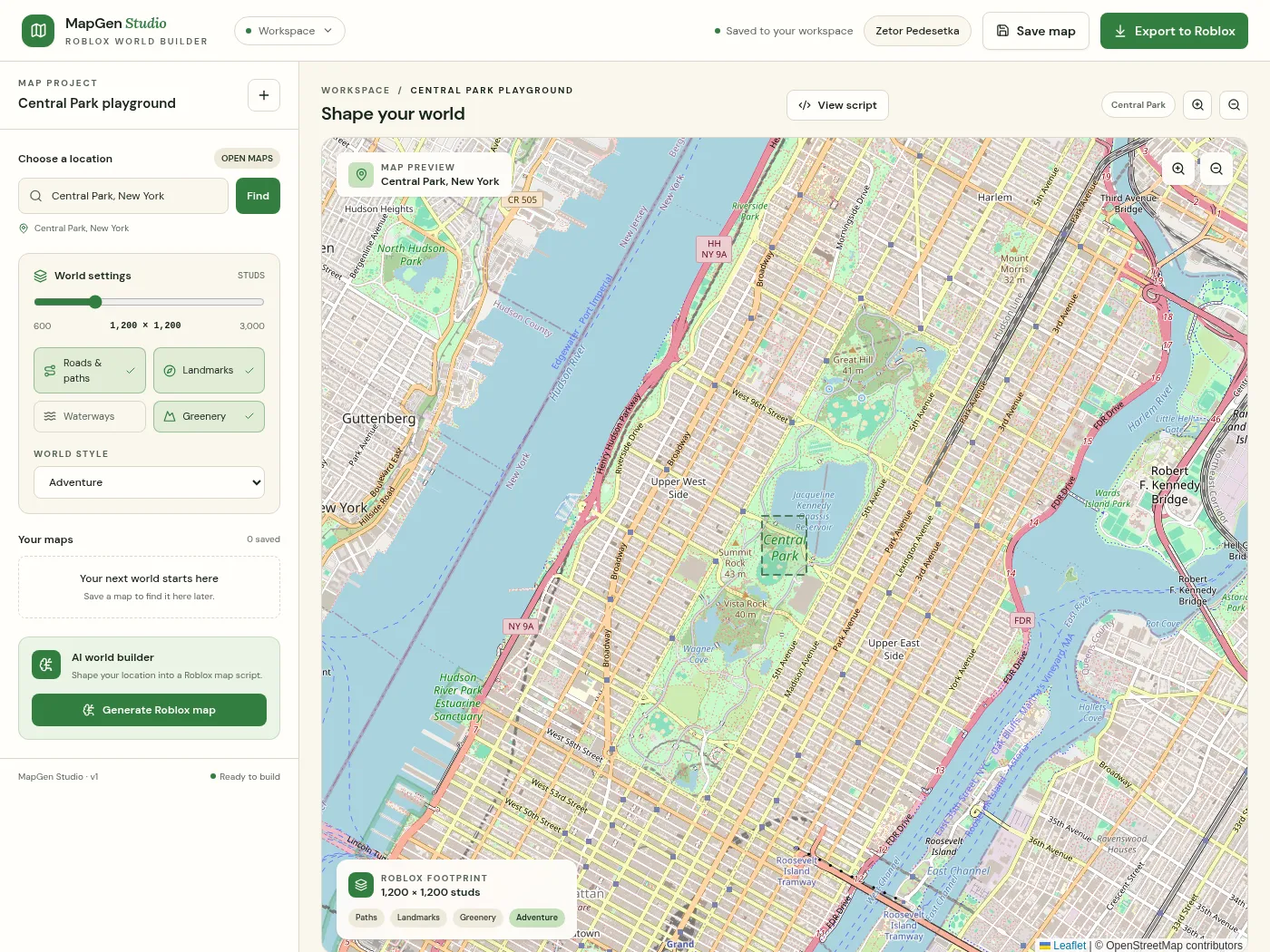 MapGen for Roblox