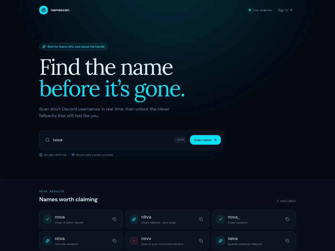 Discord Name Scanner