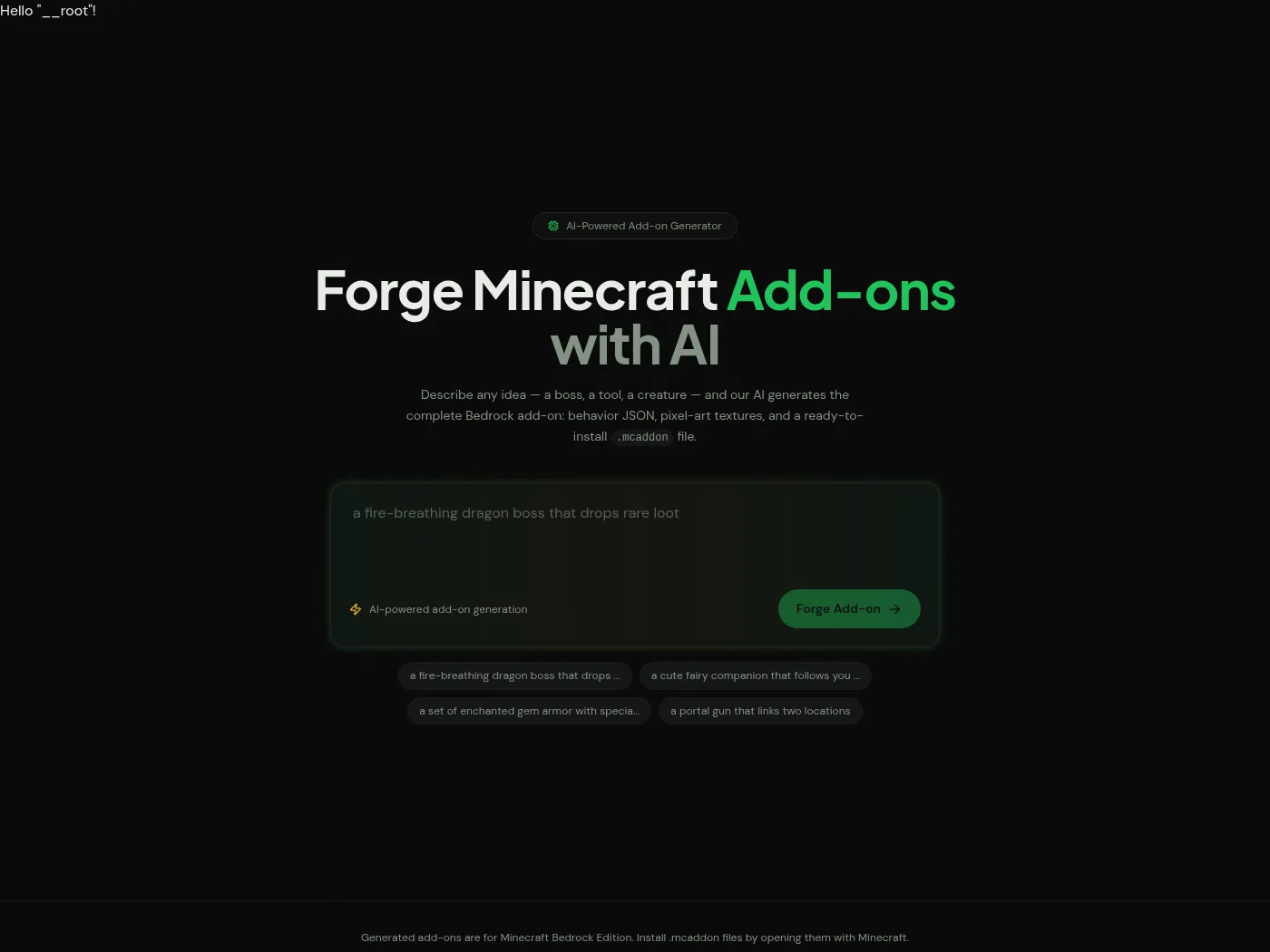 AI Minecraft Addon Forge
